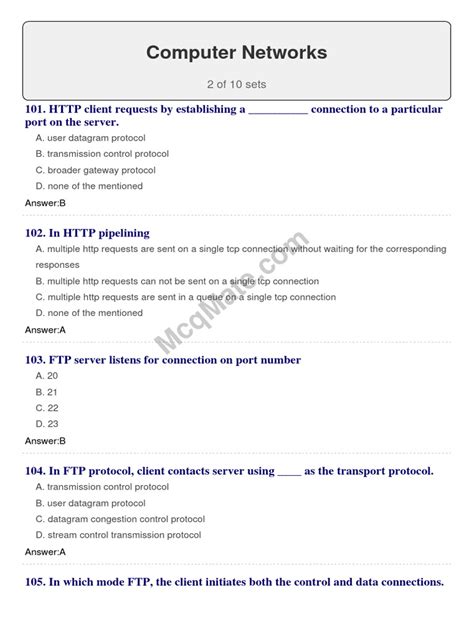 Computer Networks Set 2 Pdf Computer Network Ip Address