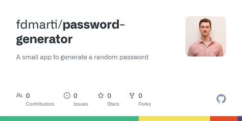 Github Fdmartipassword Generator A Small App To Generate A Random Password