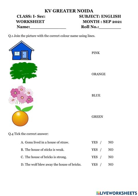 Class 1 Worksheet Online Worksheet Worksheets Library
