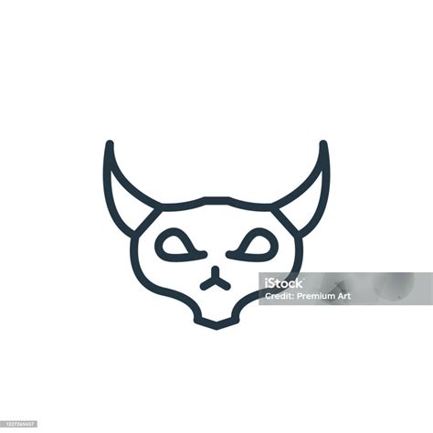 한야 아이콘 아시아 컬렉션에서 흰색 배경에 격리 된 얇은 선형 Hannya 윤곽 아이콘 라인 벡터 사인 웹 및 모바일 기호