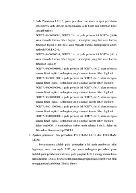 Laporan Praktikum Mikrokontroler Dengan Led Pdf