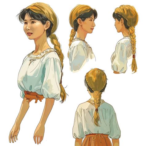 A Close Up Of A Woman With A Braid In Her Hair Generative Ai Premium Ai Generated Image