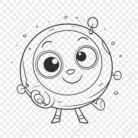 큰 눈 개요 스케치 드로잉과 작은 흰색 만화 행성 벡터줌 스케치두꺼운 선 Png 일러스트 무료 다운로드 Lovepik