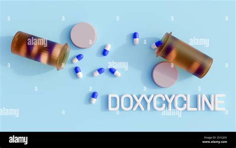 3d Rendering Of Pill Bottle Capsules Molecular Structure And Text Representation Of