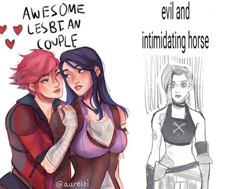 Jinx Caitlyn Vi Arcane Jinx Arcane Vi And 1 More League Of Legends And 1 More Drawn By