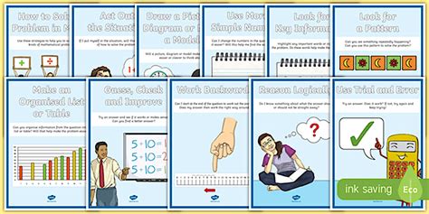 Problem Solving Strategies In Maths Posters Cfe Teaching