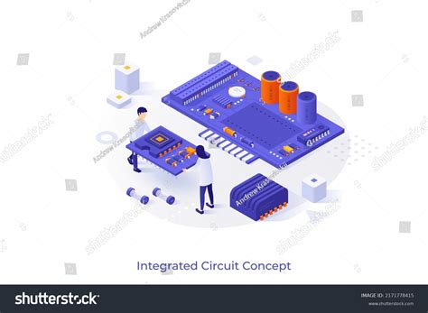 Conceptual Template Man Woman Carrying Microprocessor Stock Vector Royalty Free 2171778415