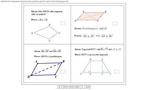 Solved Identify The Congruence Theorem That Would Be Used
