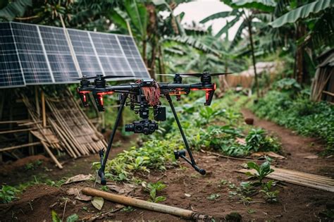 Premium Photo Smart Farming With Iot Solar Cell Water Pump And Drone Farm System Equipment