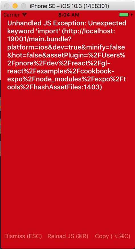 cookbook expo won t run 750f241 · issue 181 · gre gl react · github