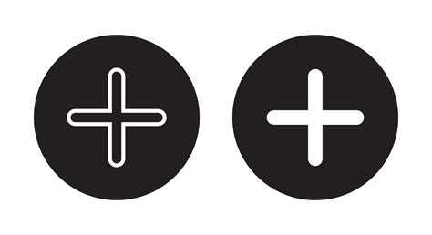 Add Button Icon Vector Plus Sign Symbol Isolated On Circle Background 15601385 Vector Art At