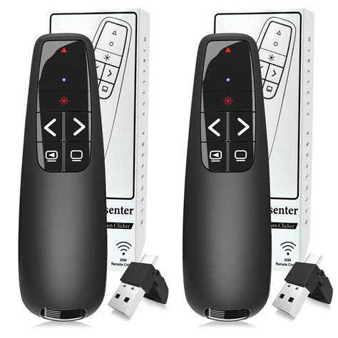 2 Units Wireless Presentation Clicker Powerpoint Presenter Remote Clicker With