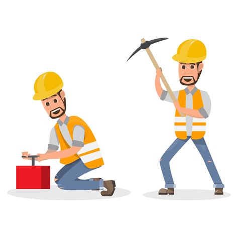 Architect Foreman Engineering Construction Worker In Different