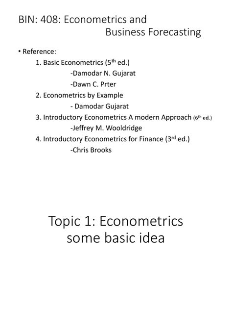 introduction econometrics pdf econometrics statistics