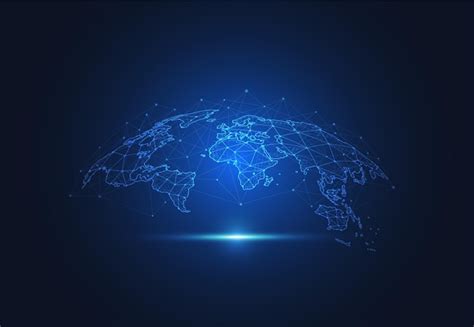 Premium Vector Global Network Connection World Map Point And Line Composition Concept Of