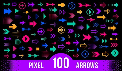 Premium Vector 8 Bit Pixel Arrows Vector Big Set Of Icons Collection