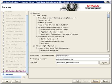 Create Fusion Applications Response File Ora Training Blog