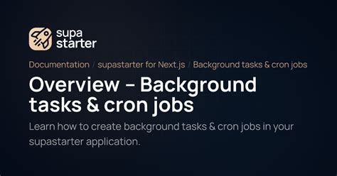 Overview Background Tasks And Cron Jobs Nextjs Documentation