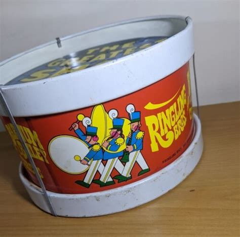 Vintage Ringling Bros And Barnum And Bailey Metal Toy Drum Greatest Show
