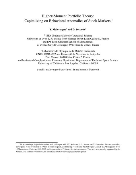 Pdf Higher Moment Portfolio Theory