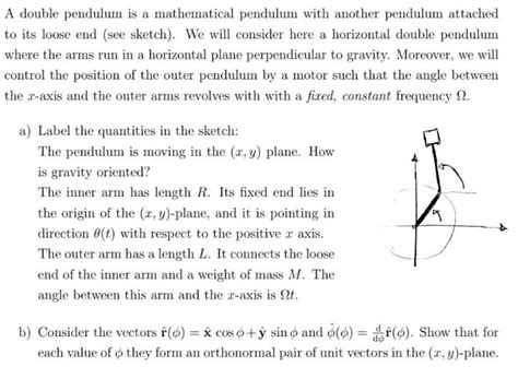 Solved A Double Pendulum Is A Mathematical Pendu Solutioninn