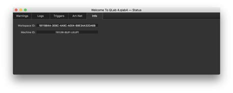 The Workspace Status Window Qlab 4 Documentation