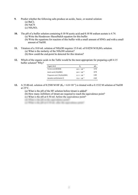 Solution Chemical Equilibrium Buffer Solution Calculations Studypool
