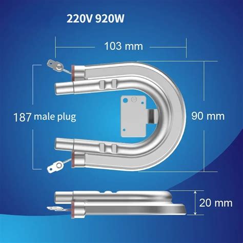 220v 920w 커피 머신 발열체 알루미늄 u자형 히터 차 기계 커피 메이커 전기 난방 튜브 부품