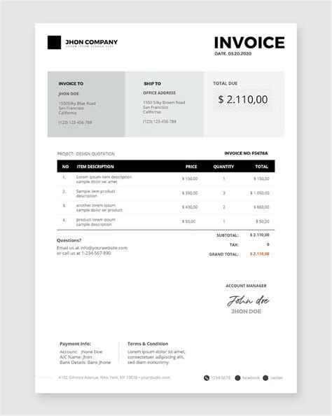 Pin On Invoice Templates