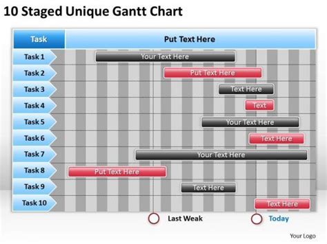 Business PowerPoint Template 10 Staged Unique Gantt Chart Ppt Templates