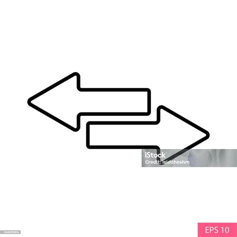 웹 사이트 디자인 앱 Ui 흰색 배경에서 격리된 라인 스타일 디자인의 왼쪽오른쪽 방식으로 화살표 벡터 아이콘입니다 편집 가능한 스트로크 Eps 10 벡터 일러스트레이션