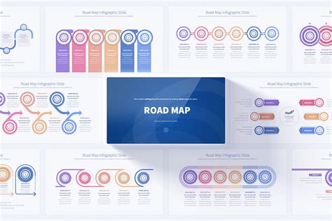 Road Map Powerpoint Presentation Template Timeline Infographics And Steps Road Mapping Slides Etsy