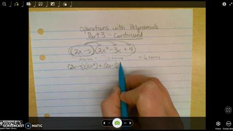 Multiplying Polynomials Binomial Times Trinomial YouTube