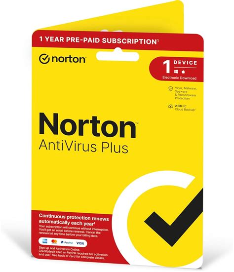 Norton Antivirus Plus 2024 1 Device 1 Year Subscription With