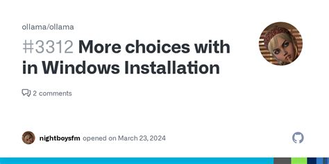 More Choices With In Windows Installation · Issue 3312 · Ollamaollama