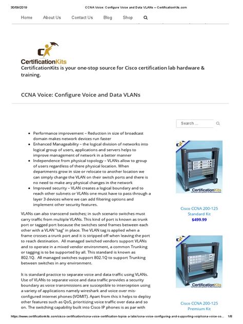 Ccna Voice Configure Voice And Data Vlans Pdf Network Switch Cisco Certifications