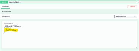 best practice to use swagger in order to use post method to add a class element