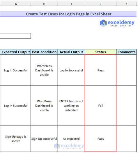 Test Case Excel Template