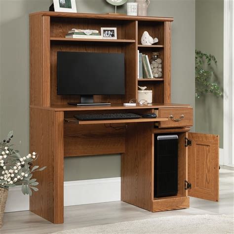 Sauder Orchard Hills Engineered Wood Computer Desk With Hutch In