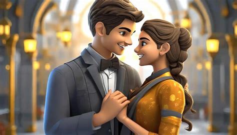 Premium Photo Firefly 3d Illustration Of Romantic Couple Background