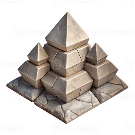 Dramatic Rustic Pyramid Stone Blocks Cutout Element Professional 57457851 Png