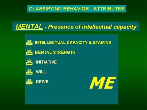 Classifying Behavior A T T R I B