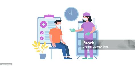 예방 접종 플랫 소아과 의사 백신 젊은 의사 아픈 아이를 건강 검진 항 독감 주사 성인 및 어린이 벡터 세트 일러스트 백신 검진 건강 독감에 대한 주사 개념에 대한 스톡