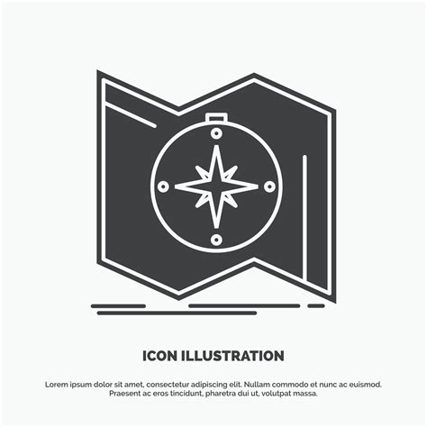 Direction Explore Map Navigate Navigation Icon Glyph Vector Gray Symbol For Ui And Ux