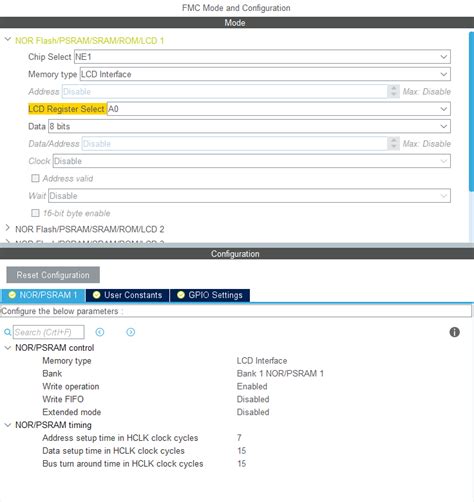 Fmc Configuration For Lcd Interface Stmicroelectronics Community