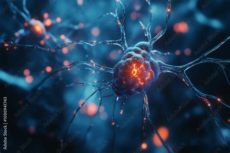 Artistic Visualizations Of Neuron Structures In A Neural Network With Glowing Synapses And