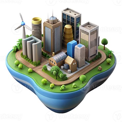 Wonderful Creative Sustainable Urban Development Concept Cutout Detailed 57861201 Png