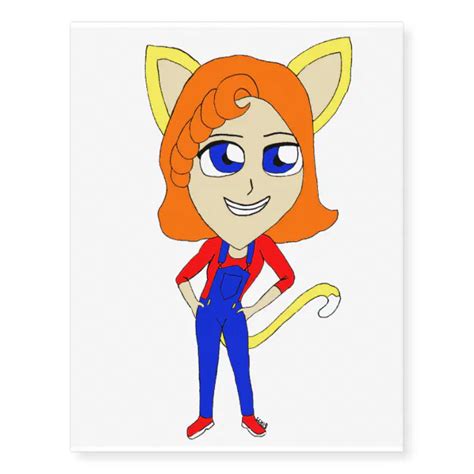 Chibi Catgirl Temporary Tattoos Zazzle
