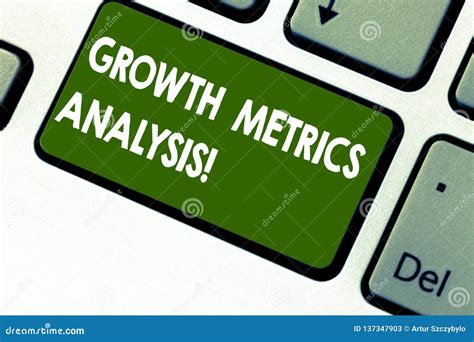 Word Writing Text Growth Metrics Analysis Business Concept For Evaluating The Company S Is