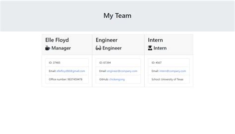 Team Profile Generator Team Profile Generator